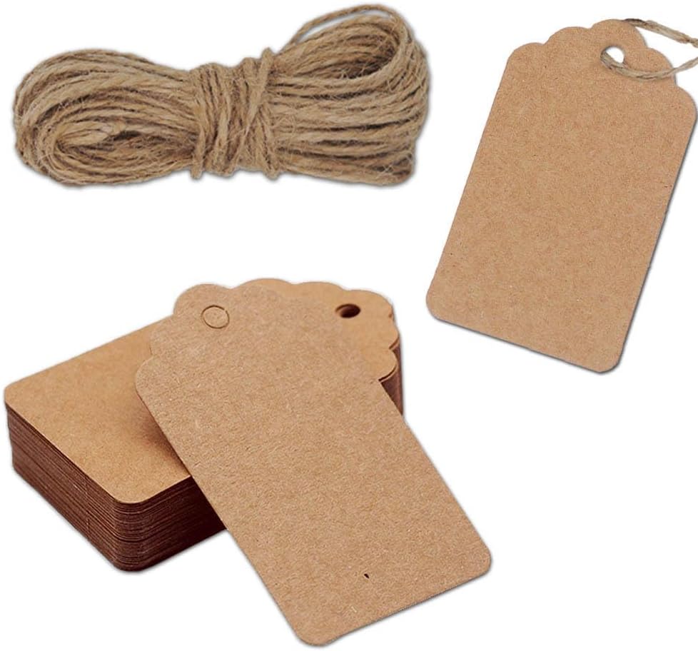 Kraft Paper Gift Tags with String, 40 Pcs, Ideal for Price Tags ...