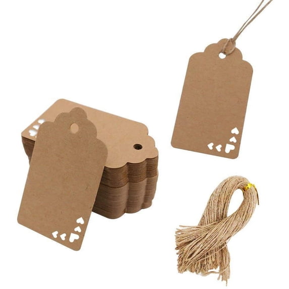 Kraft Paper Gift Tags with String, Blank Gift Bags Tags Price Tags ...