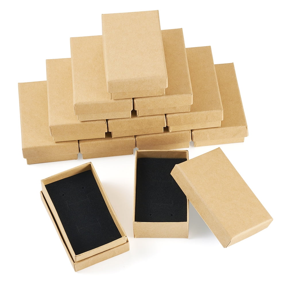 Kraft Paper Jewelry set boxes Rectangle Wheat 5x8.1x2.7cm Paper ...