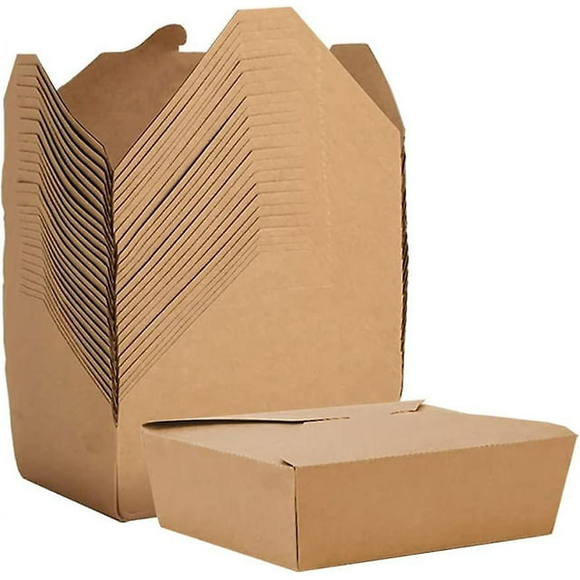 Kraft Paper Lunch Box, 25 Pieces Kraft Cardboard Snack Boxes, Take Away ...