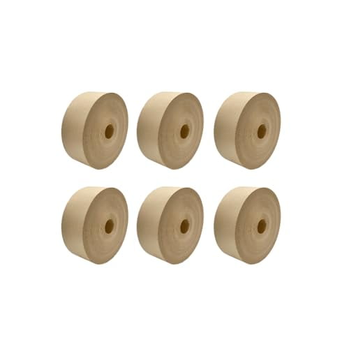 Kraft Paper Packing Tape, 6 Pack, 70 mm x 500 Feet, 5.5 Mil, Water ...