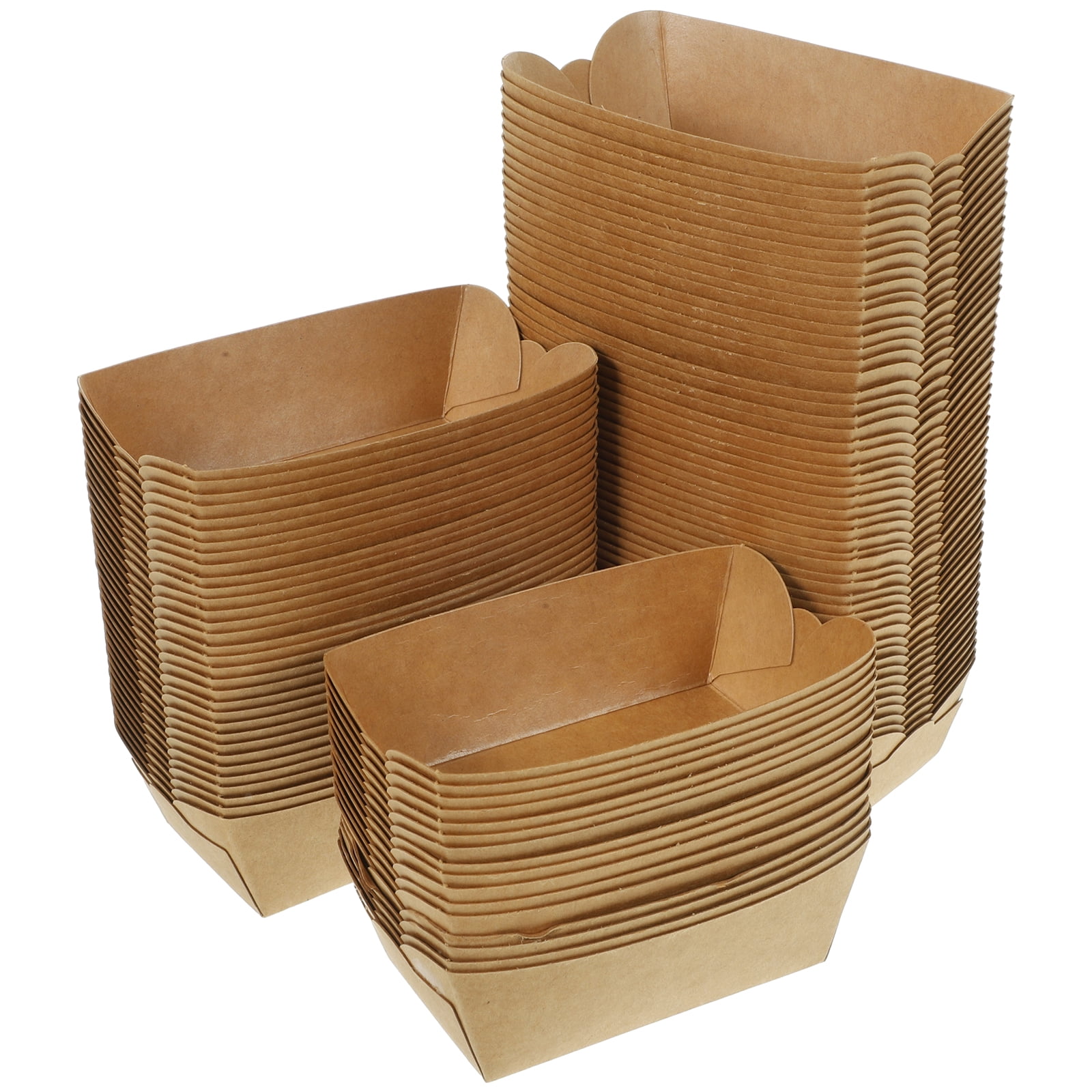 Kraft Paper Picnic Box for Fried Snacks, Salad, Sandwich Storage ...