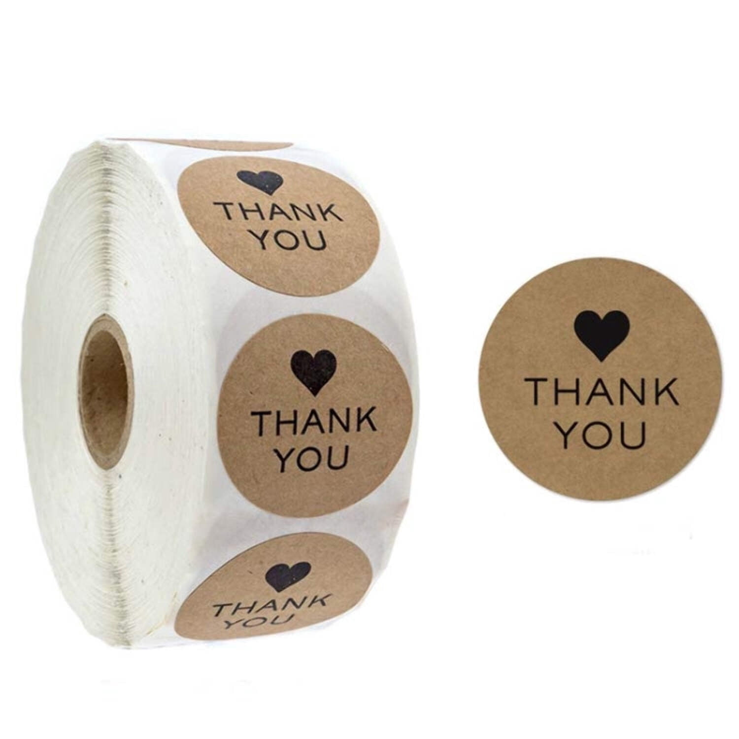 Kraft Paper Roll Sticker Thank You Sticker Label Red Love Envelope ...