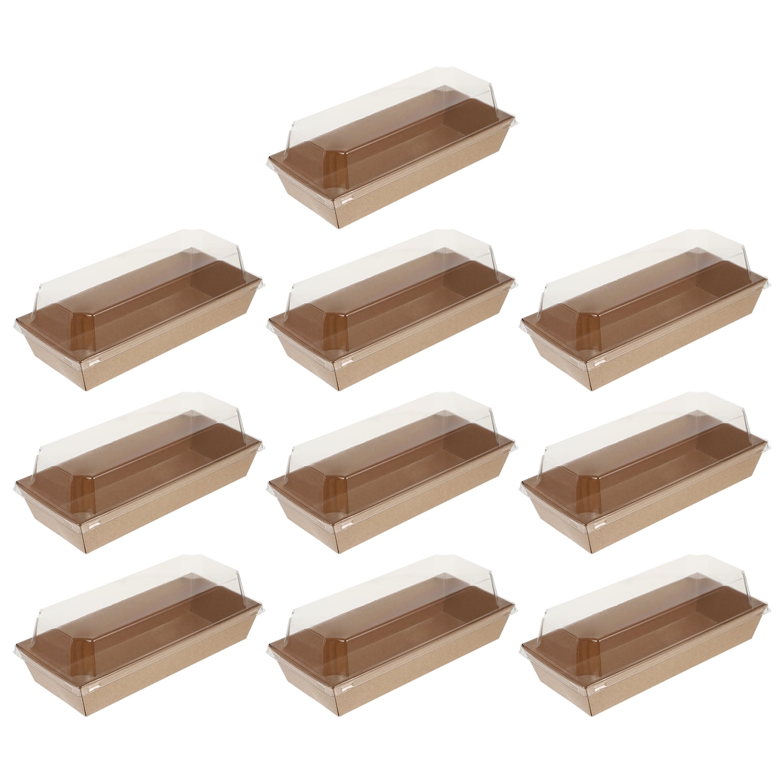 Kraft Paper Sandwich Packaging Box with Clear Lids - 10PCS - Walmart.com