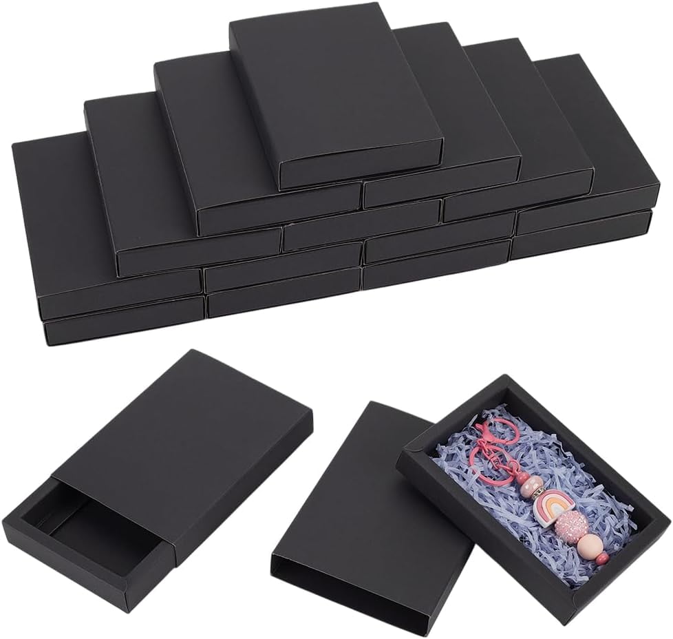 Kraft Paper Storage Gift Drawer Boxes Gift Packaging Case for Wedding Party Supplies Rectangle ...