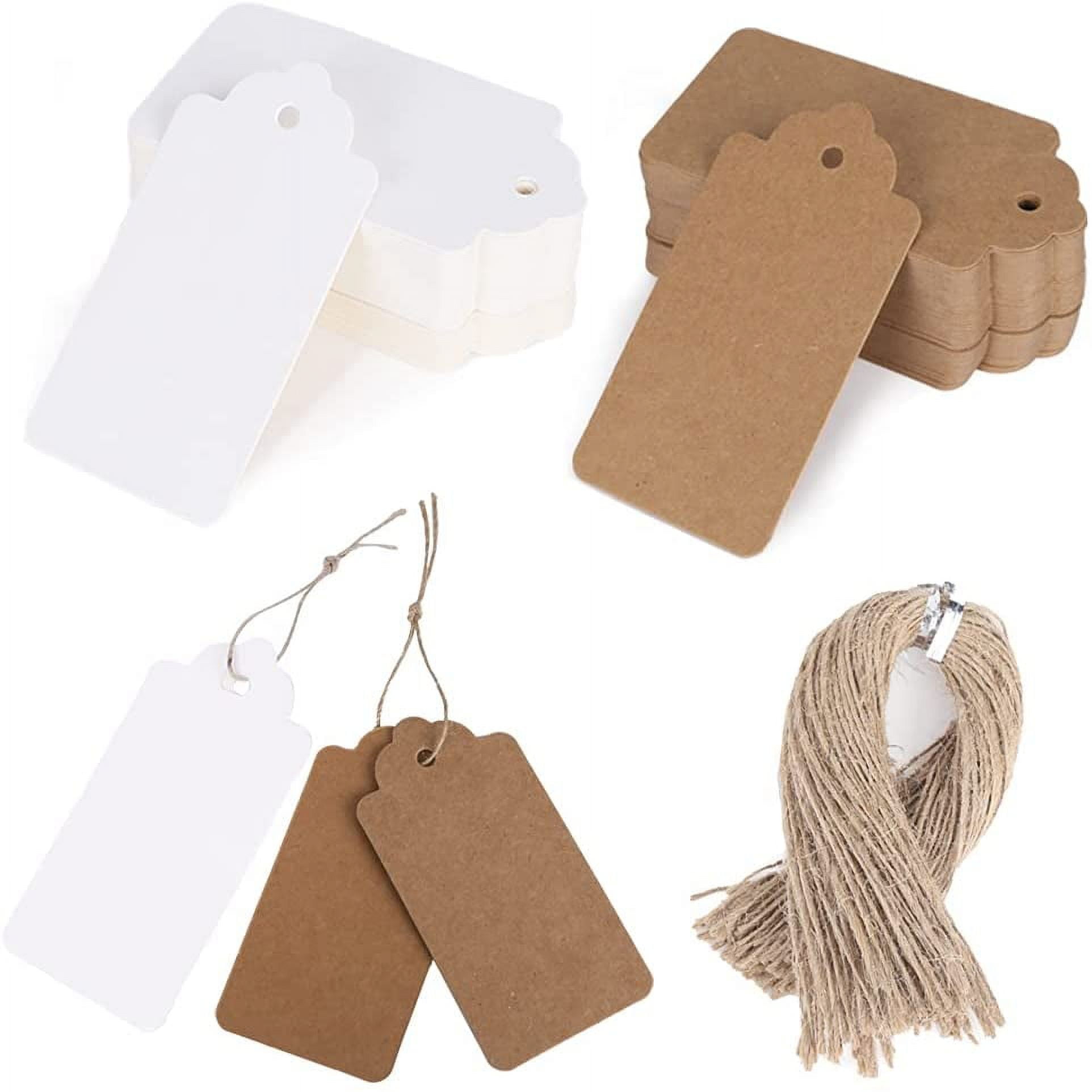 Kraft Paper Tags, 200 PCS Kraft Paper Gift Tags Craft Hang Tags with ...