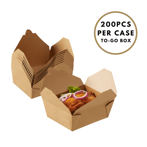 Kraft Paper To-Go Boxes – Disposable Takeout Food Containers ...