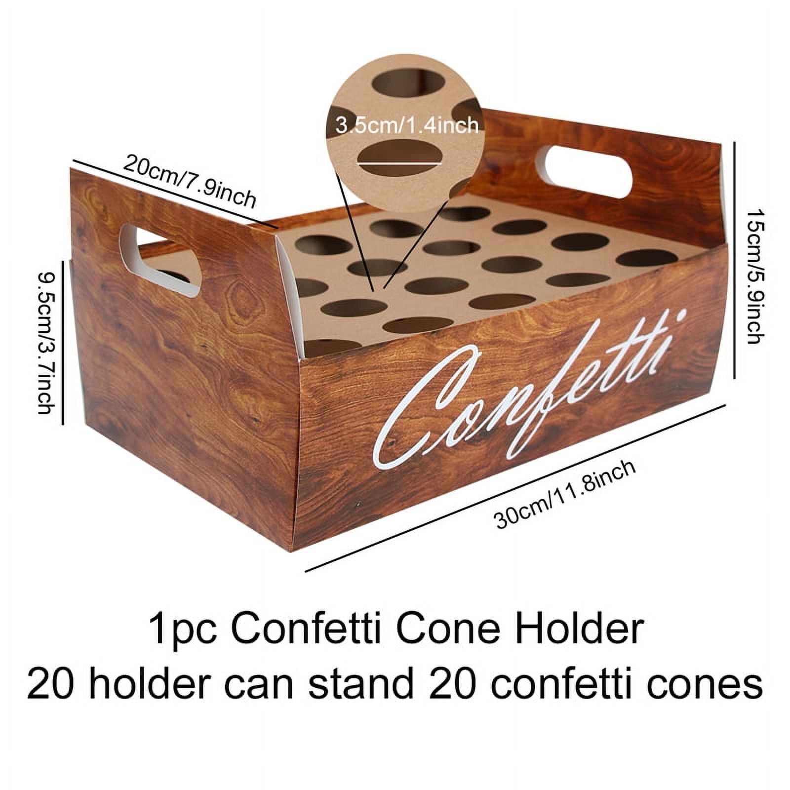Kraft Paper Tray Wedding Confetti Cone Holder Box Rustic Wedding ...