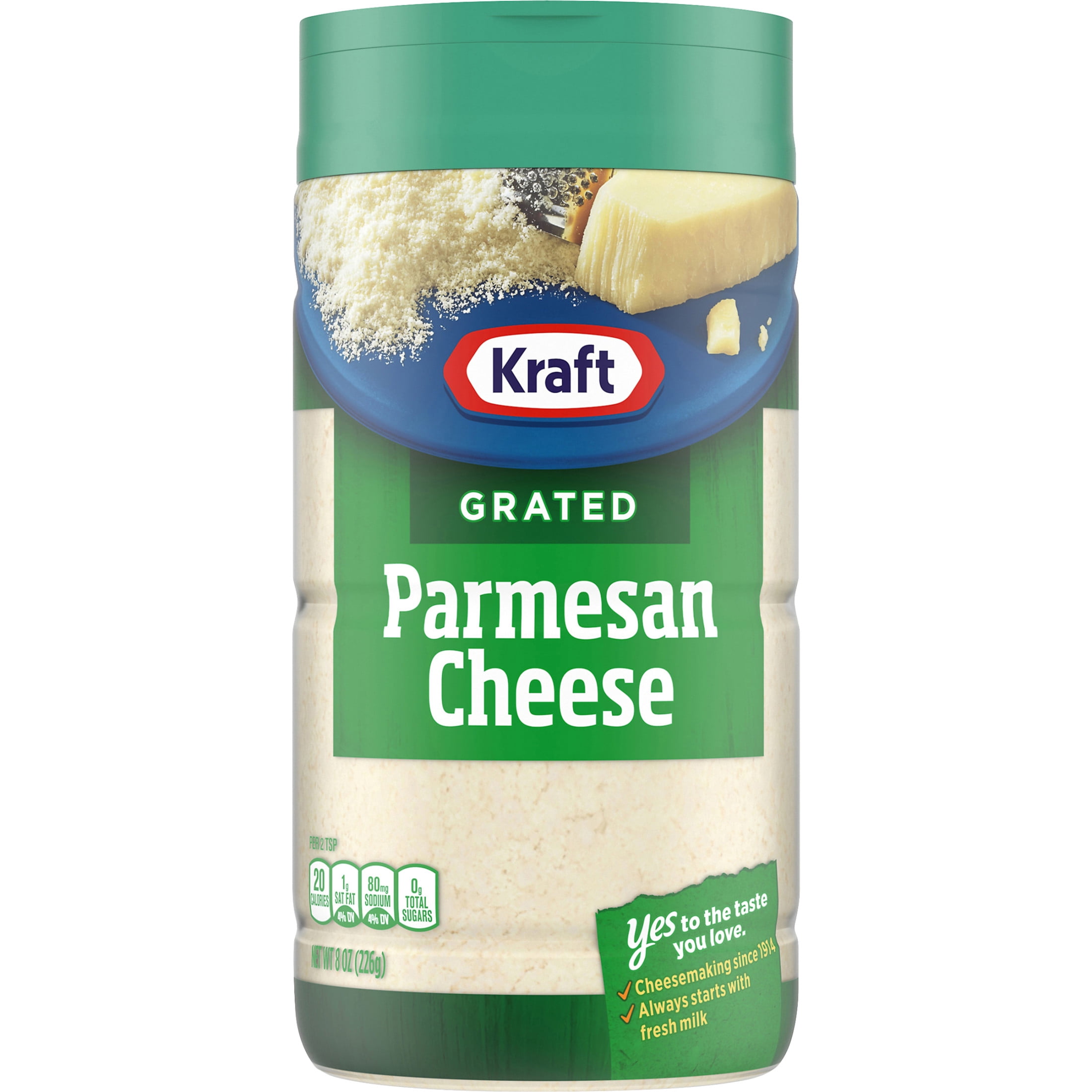 Kraft 100% Grated Parmesan Cheese, 8 oz Shaker for Pasta, Pizza, Salads ...