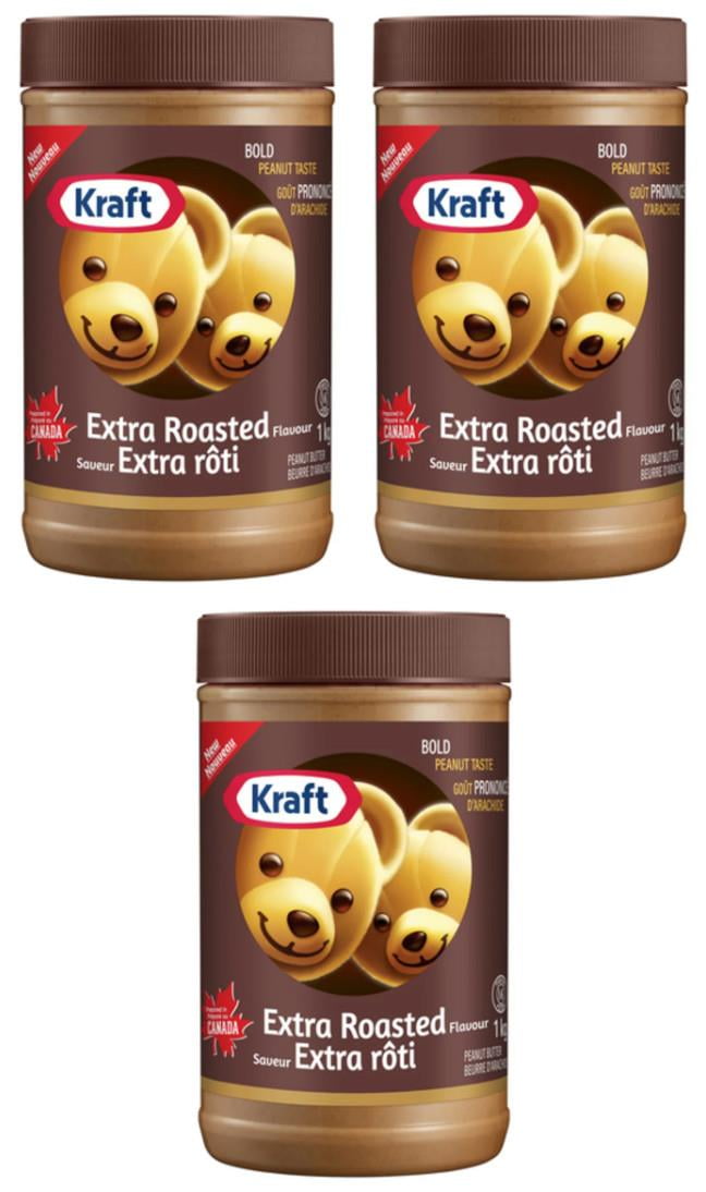 Kraft Peanut Butter Extra Roasted Flavour 1kg (3 Pack) - Walmart.com