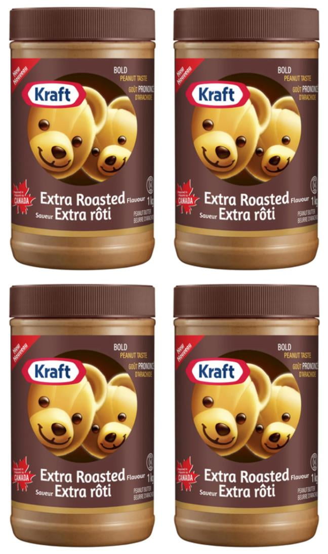 Kraft Peanut Butter Extra Roasted Flavour 1kg (4 Pack) - Walmart.com