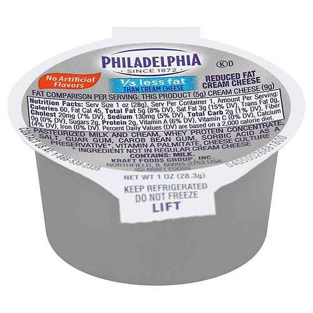 Kraft Philadelphia Light Cream Cheese - Cup, 1 Ounce -- 100 per case ...