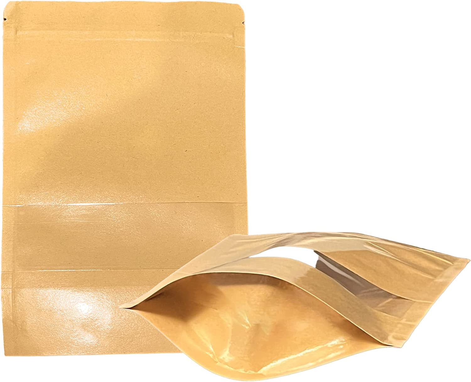 Kraft Pouch Bags 100 Pcs 8.6" x 5.9" | Resealable and also Sealable ...