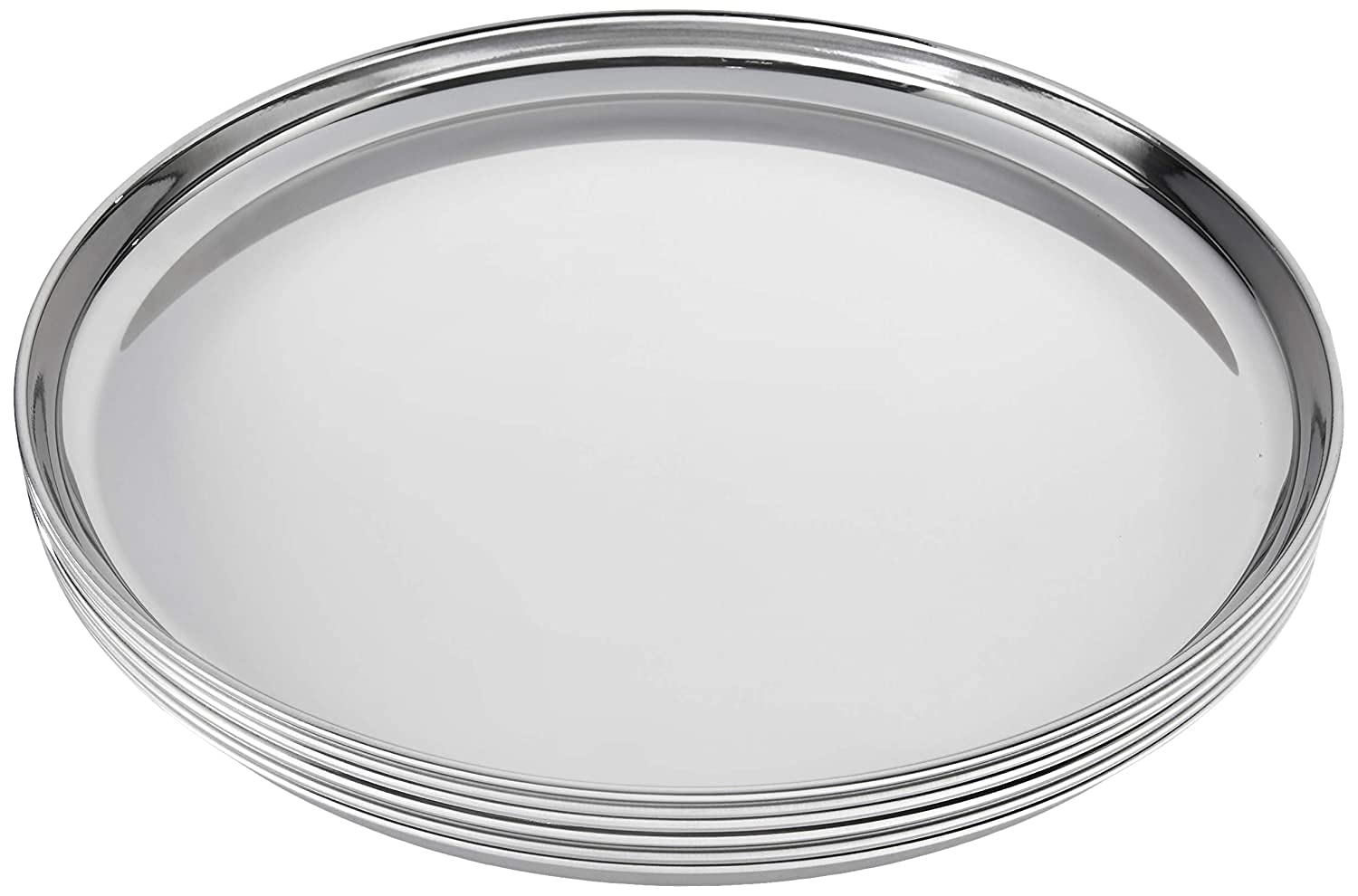 Kraft Premium Stainless Steel Snack Plate Set of 6 21cm Round Side ...