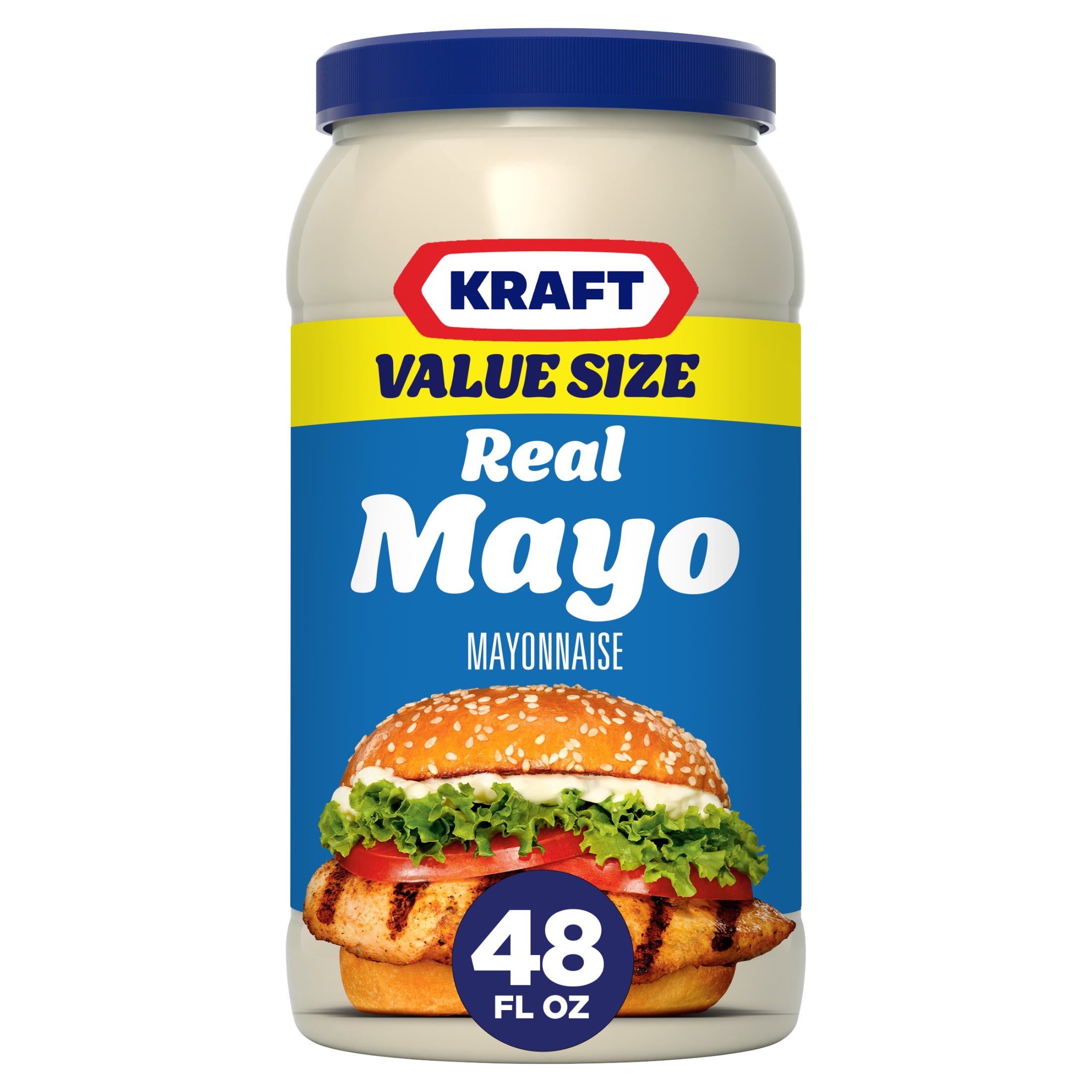Kraft Real Mayo Creamy & Smooth Mayonnaise, 48 fl oz Jar - Walmart.com