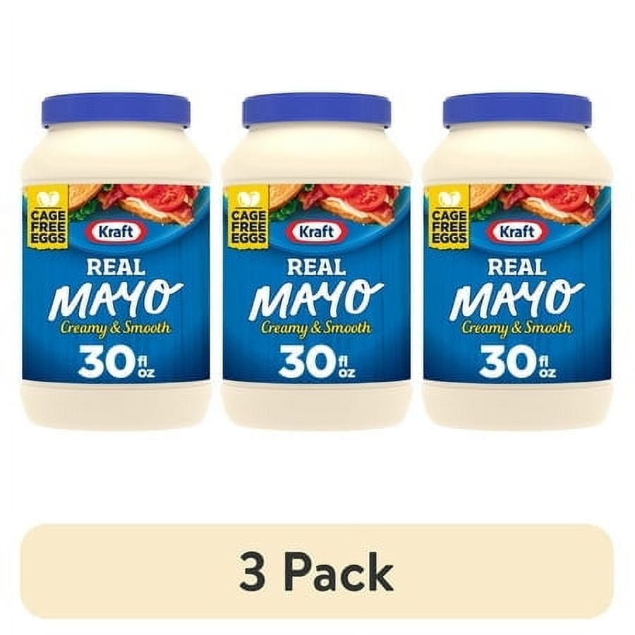 (3 pack) Kraft Real Mayo Creamy & Smooth Mayonnaise, for a Keto and Low ...