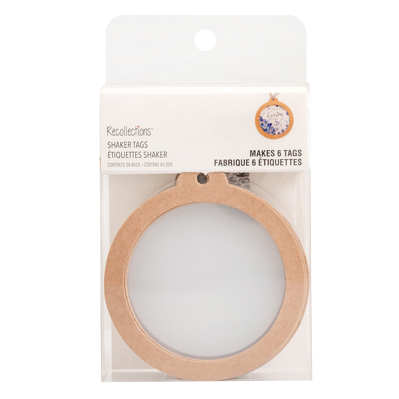 Kraft Round Shaker Tags Kit by Recollections - 3.2" x 3.5" DIY Gift Tag ...