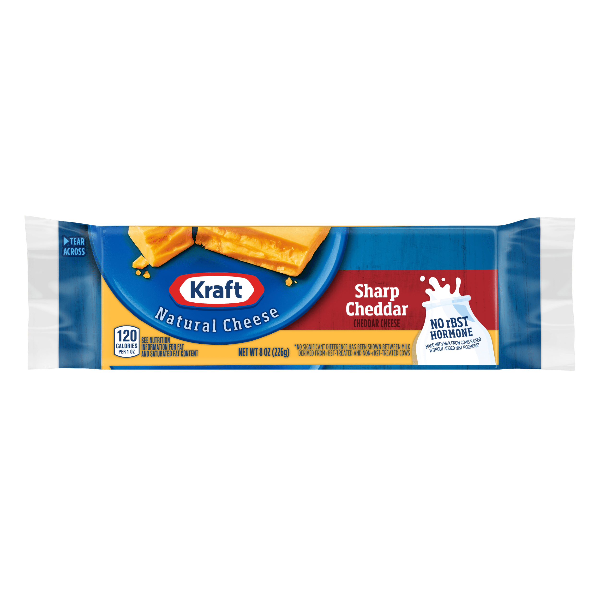 Kraft Sharp Cheddar Natural Cheese Block 8 oz Vacuum Packed - Walmart.com