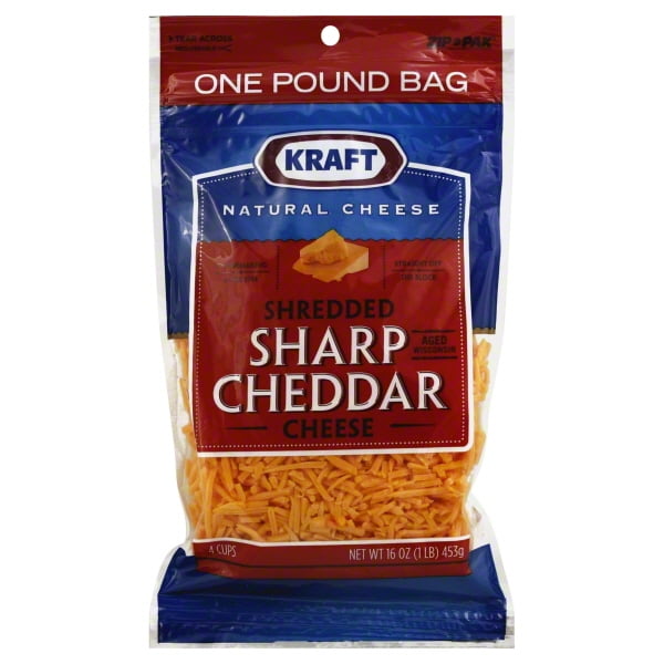 Kraft Sharp Cheddar Shredded Cheese, 16 Oz. - Walmart Business Supplies