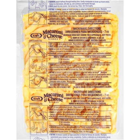 Kraft Easy Macaroni & Cheese, Single Serve Frozen, 7 oz. Pouches, 36 ...