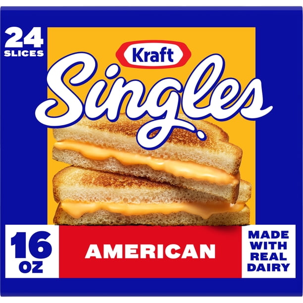 Kraft Singles American Cheese Slices, 24 Ct Pk - Walmart Business Supplies