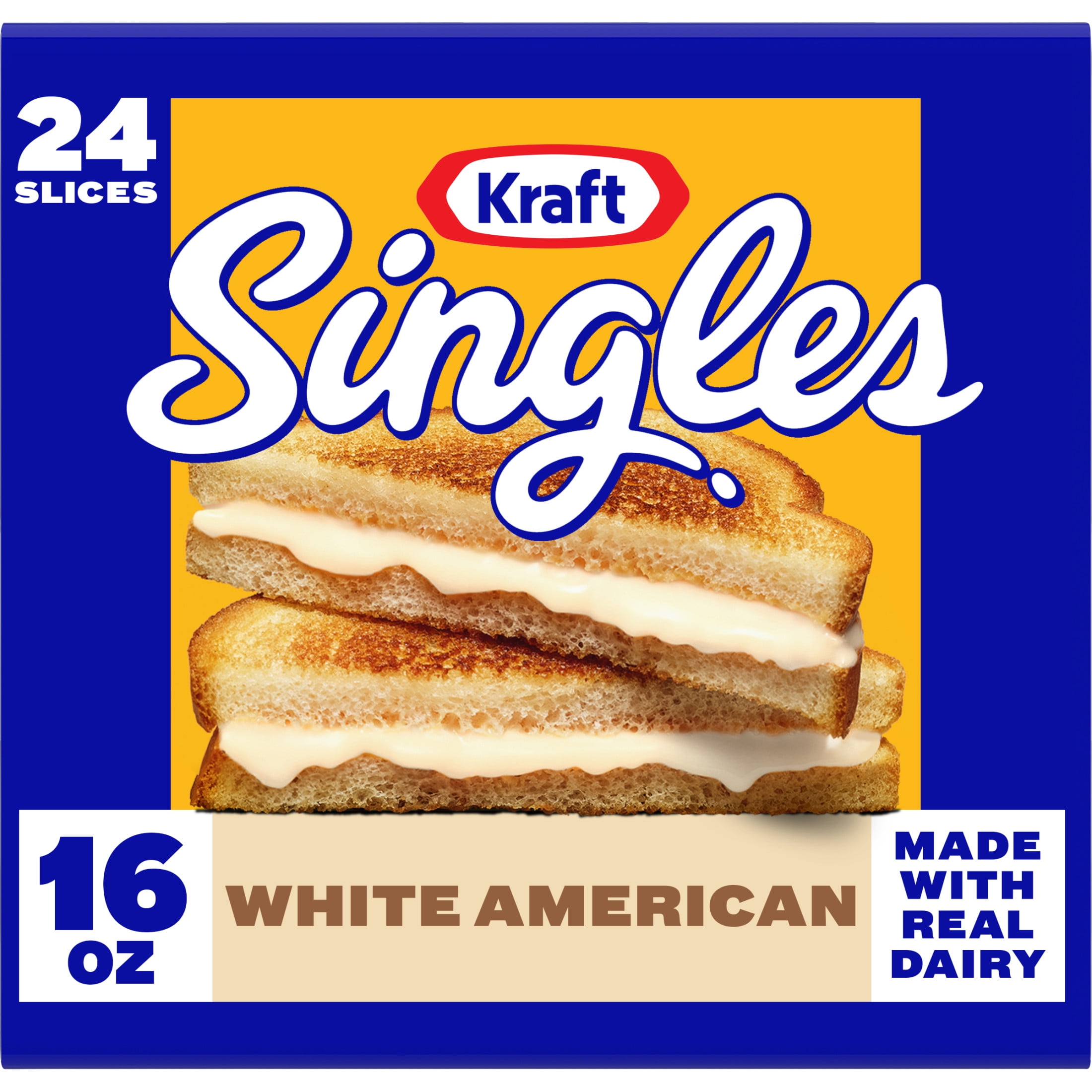 Kraft Singles White American Cheese Slices, 24 Ct Pk - Walmart.com