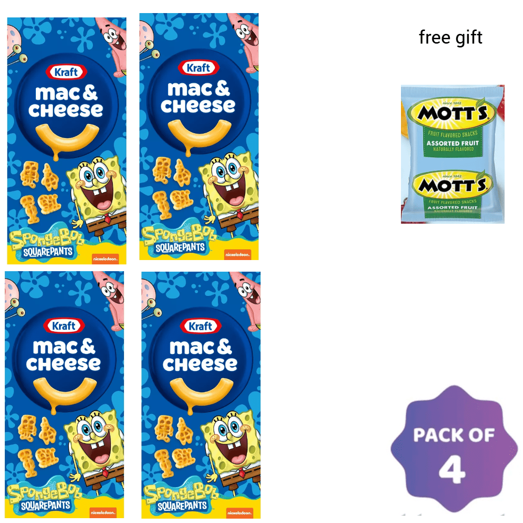 Kraft Spongebob Shapes Mac & Cheese - 5.5oz pack of 4 - Walmart.com