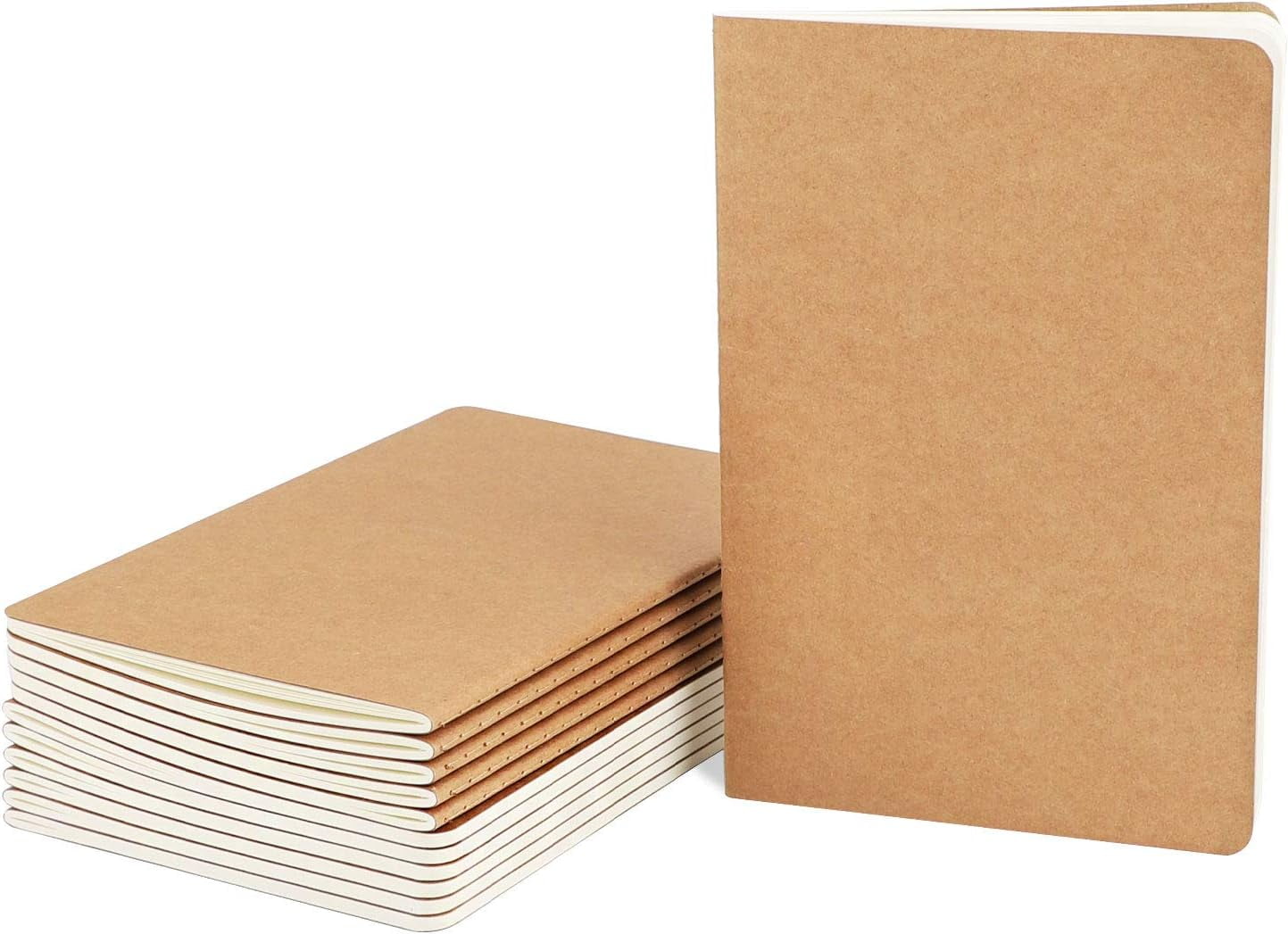 Kraft Subject Notebook Journals, 24 Pack A5 5.5" x 8.3" 60 Pages Kraft ...