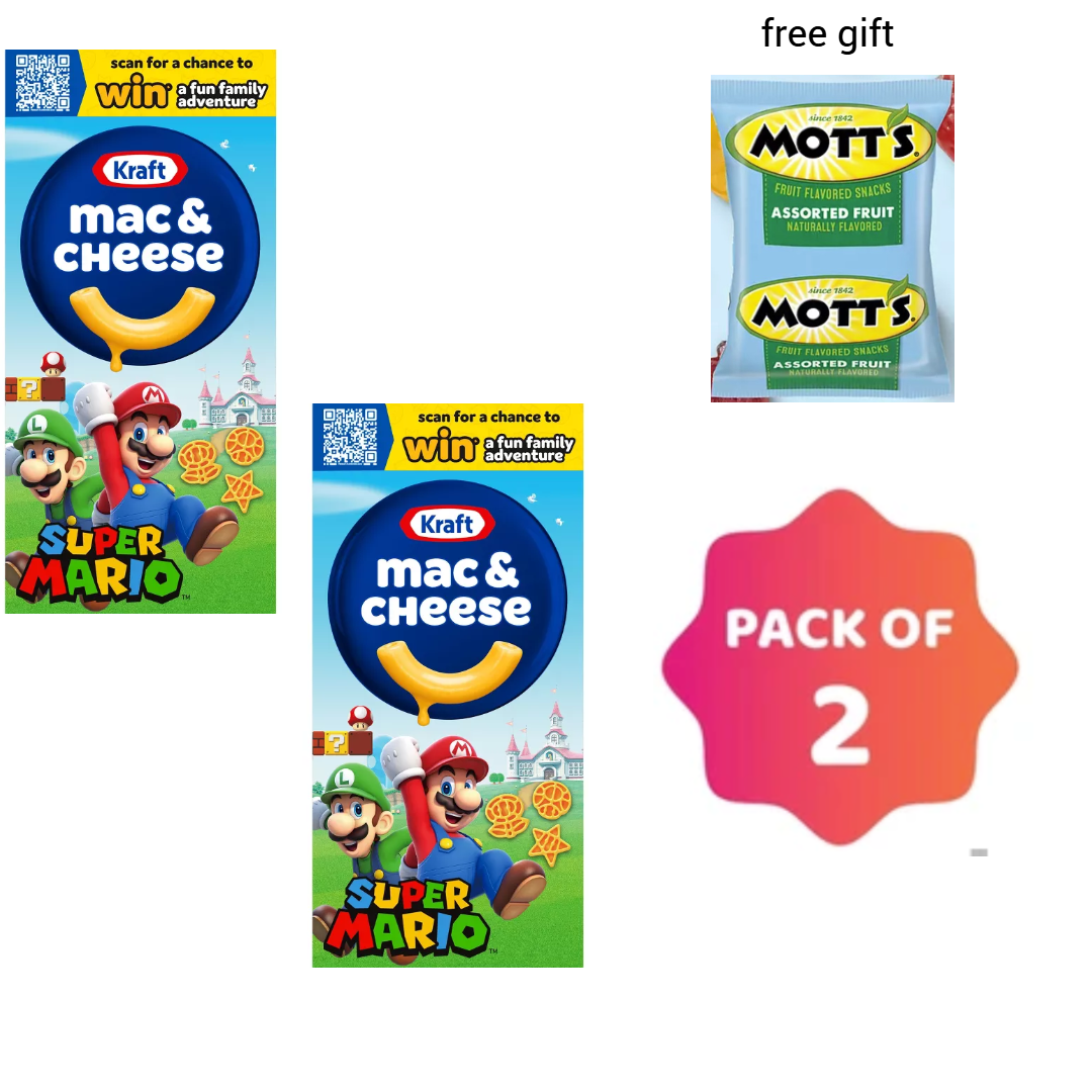 Kraft Super Mario Brothers Shaped Mac and Cheese - 5.5oz pack of 2 ...