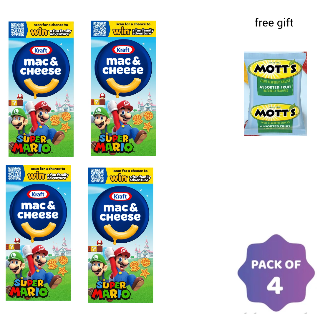 Kraft Super Mario Brothers Shaped Mac and Cheese - 5.5oz pack of 4 ...