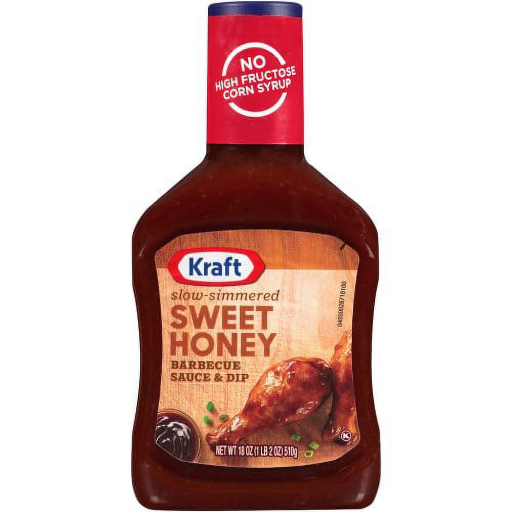 Kraft Sweet Honey Barbecue Sauce, Vinegar Based, 18 Oz Bottle, Pack of ...