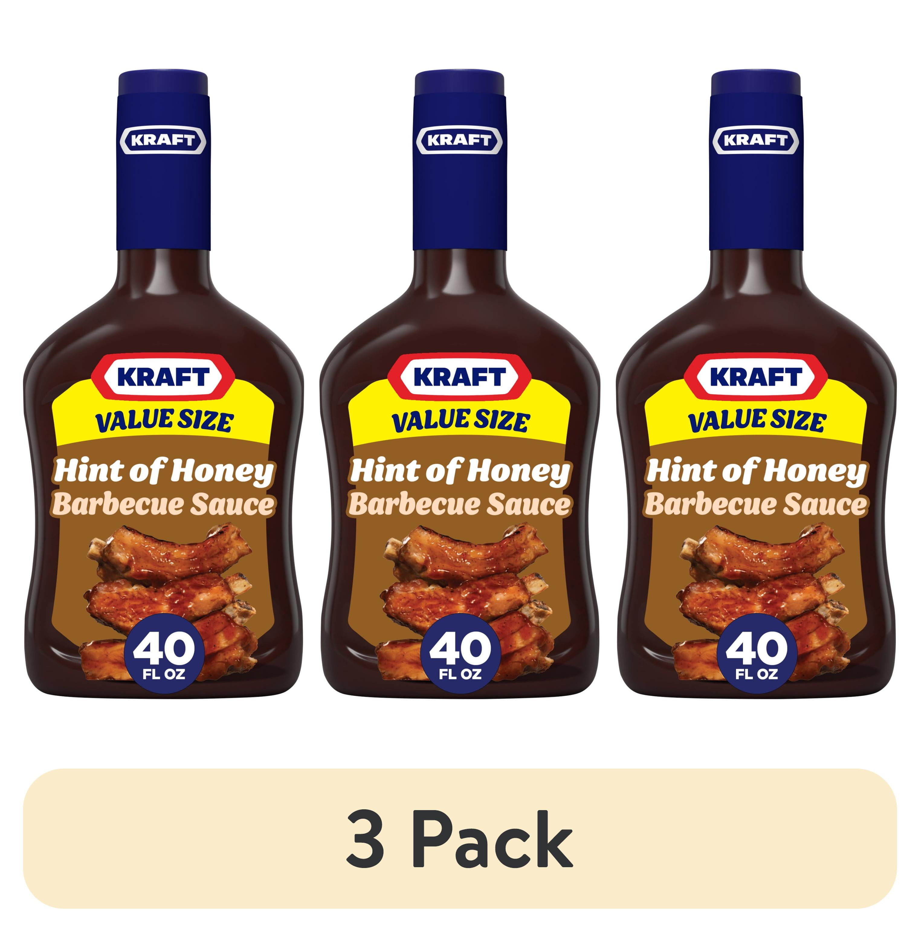 (3 pack) Kraft Sweet Honey Slow-Simmered Barbecue BBQ Sauce Value Size ...