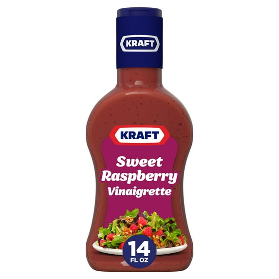 Kraft Sweet Raspberry Vinaigrette Dressing, 14 fl oz, Tangy & Fruity ...
