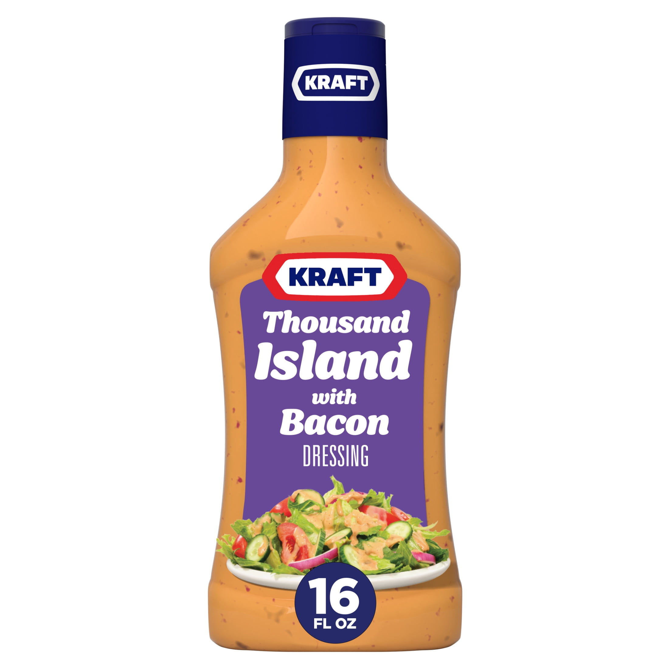 Kraft Thousand Island Salad Dressing with Bacon, 16 fl oz Bottle ...