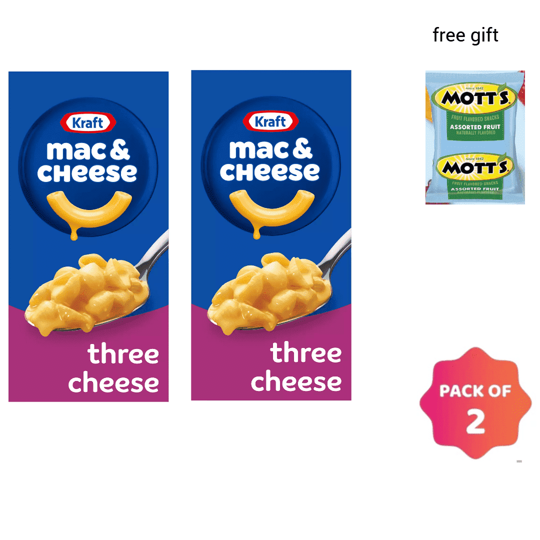Kraft Three Cheese Macaroni & Cheese Dinner, 7.25 oz pack of 2, Three ...