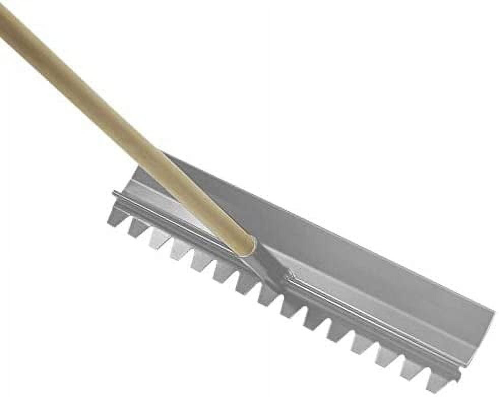 Kraft Tool CC113 19-1/2"x4" Magnesium Concrete Rake w/54" Wood Handle ...