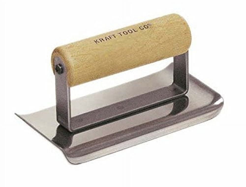 Kraft Tools CF141 6"x3" 1/4" R Curved End Edger w/Wood Handle - Walmart Business Supplies