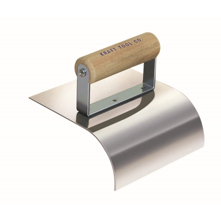 Kraft Tools CF659 6"x6" 2"R 2-1/2"Lip Deco Edger w/Wood Handle ...