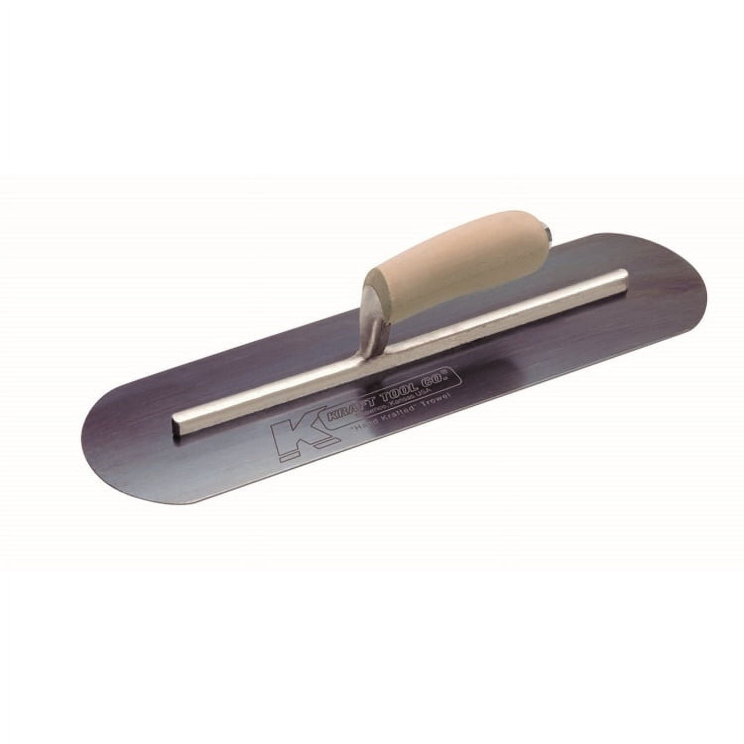Kraft Tools CF746B 24"x5" Blue Steel Pool Trowel w/Camel Back Wood ...