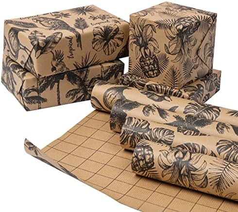 Kraft Wrapping Paper Rolls - Mini Roll - 17 inches x 10 feet per Roll ...