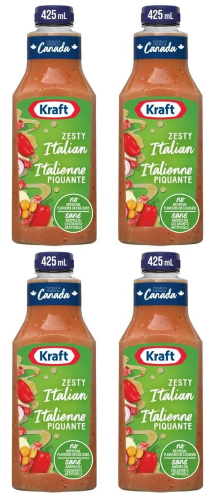 Kraft Zesty Italian Salad Dressing, 425ml (4 Pack) - Walmart.com