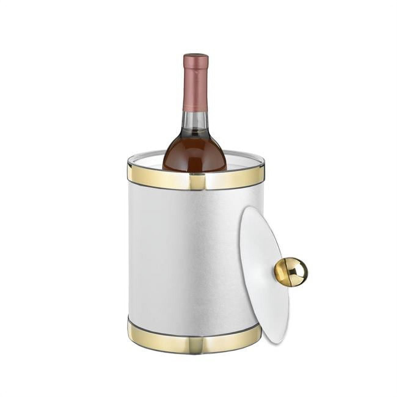 Kraftware 50256 Sophisticates White with Polished Gold 2 qt. Tall Ice ...