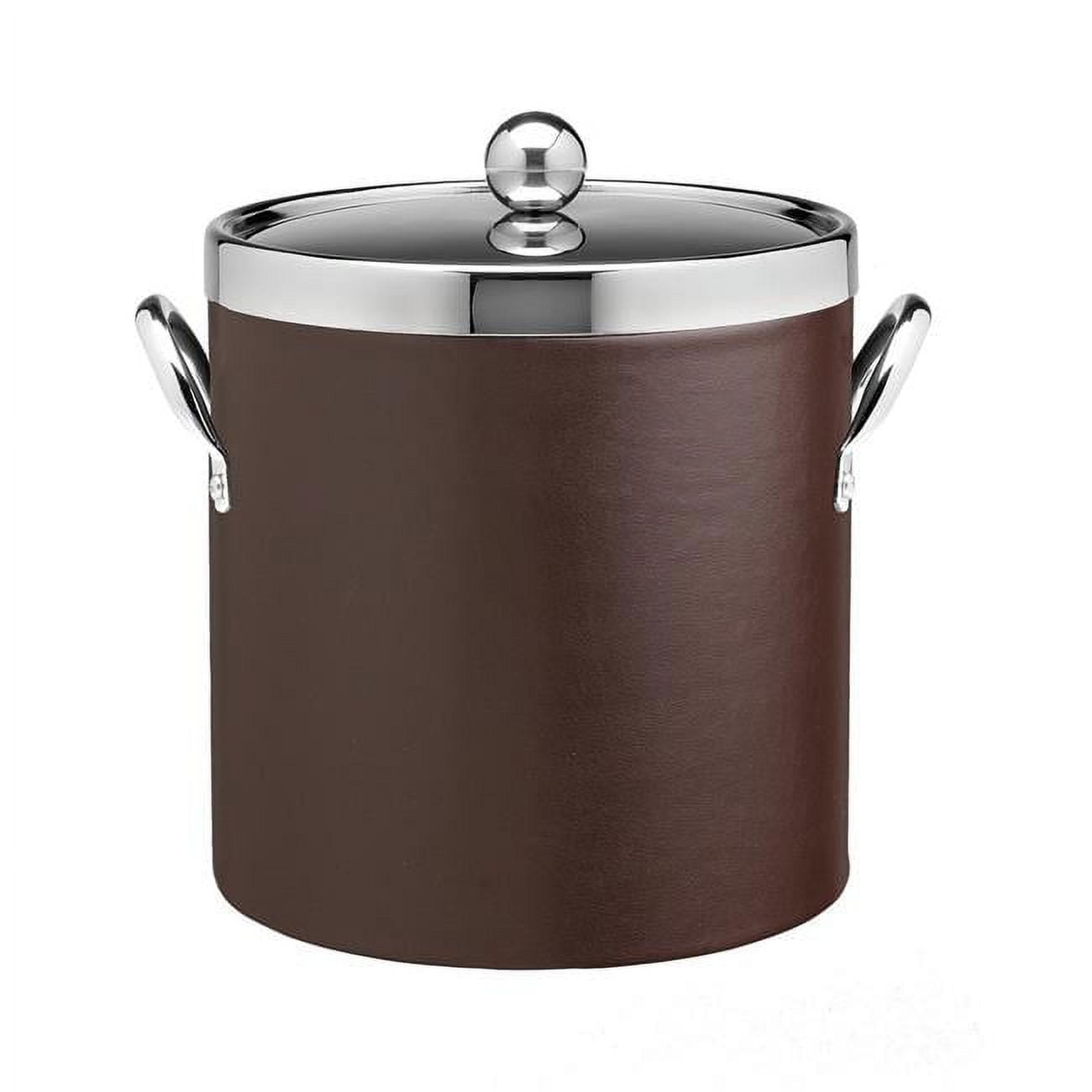 Kraftware 51772 3 qt. Contempo Ice Bucket with Chrome Lid, Top Ring ...