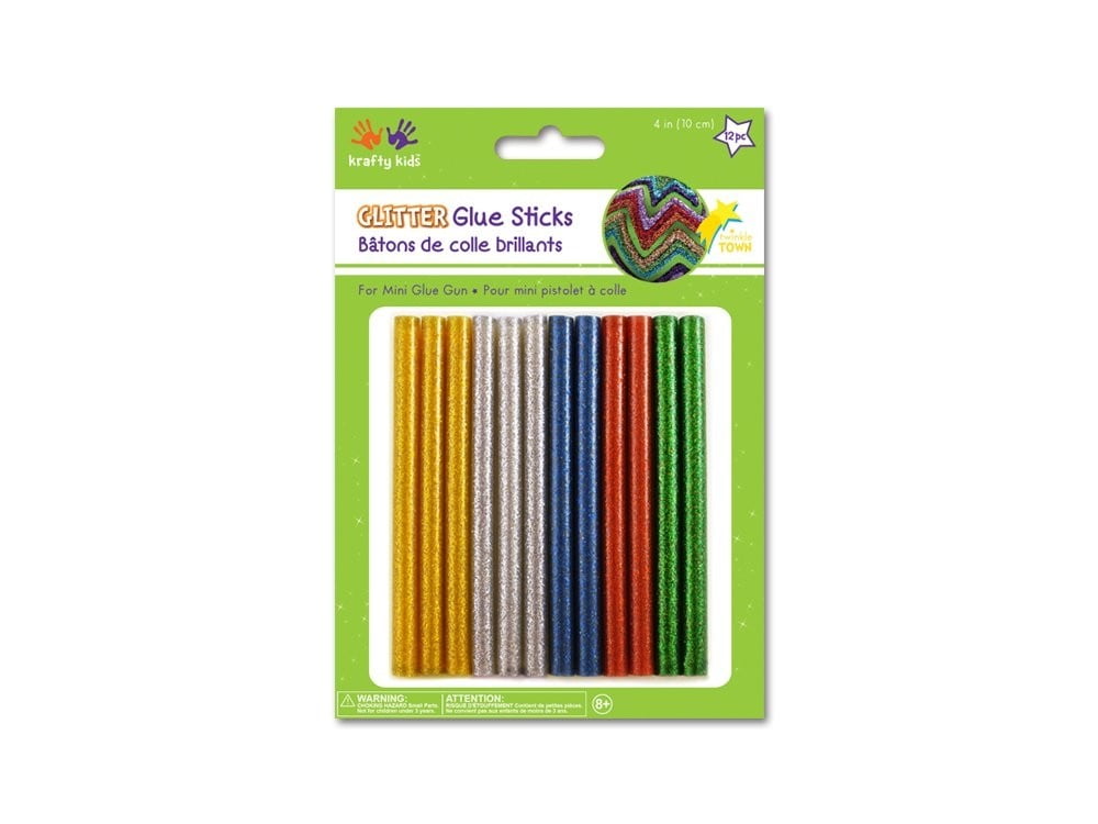 Krafty Kids 4" Assorted Glitter Glue Sticks for Mini Glue Gun - Walmart.com