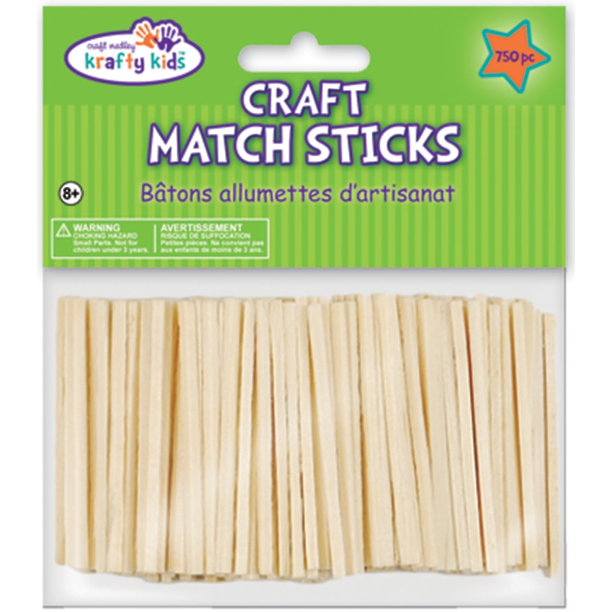 Krafty Kids Craft Match Sticks-Natural 2" 750/Pkg - Walmart.com