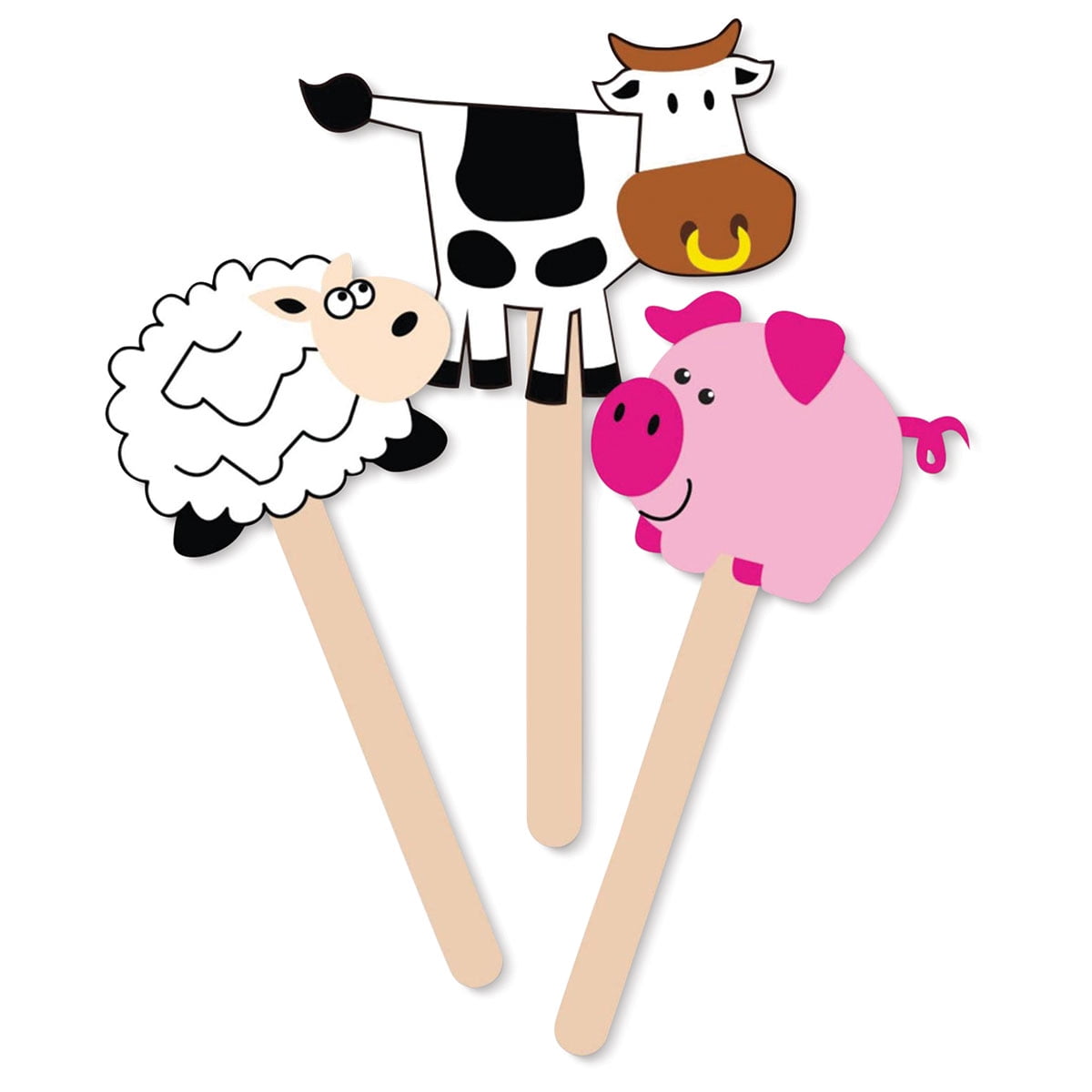 Krafty Kids DIY Foam-Fun Stick Puppets - Barnyard Animals - Walmart.com