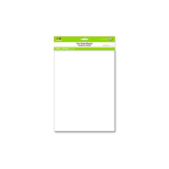 Krafty Kids Fun Foam Sheets, 8.5in by 11.5in, White, 5-Piece, 8.5" by ...