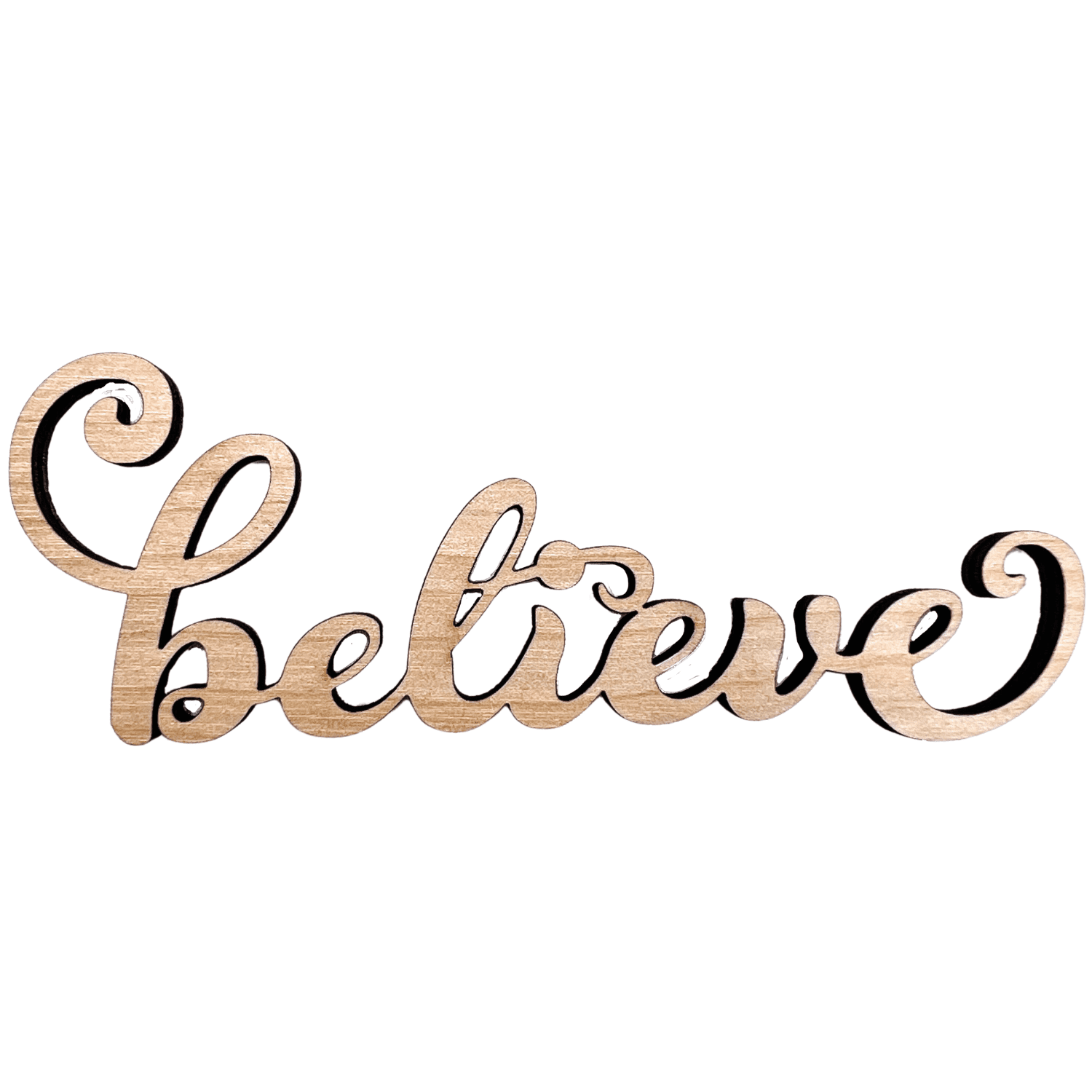 Krafty Supply 1/4" Birch Wood Believe- Script Font | Christmas Crafts ...