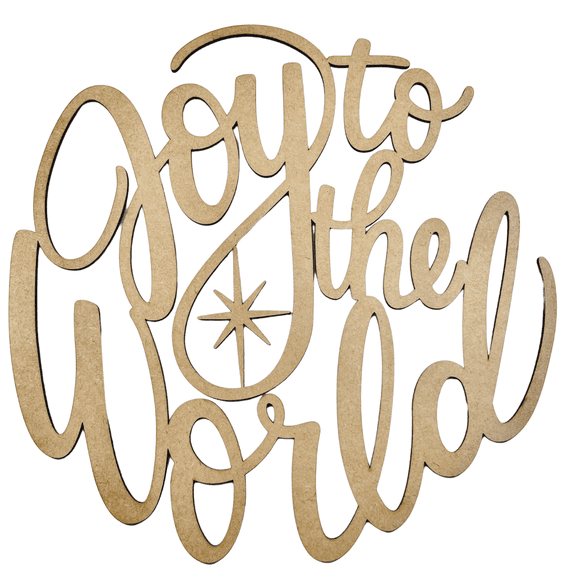 Krafty Supply 1/8" MDF Joy to the World Wood Words Cutout | Merry ...