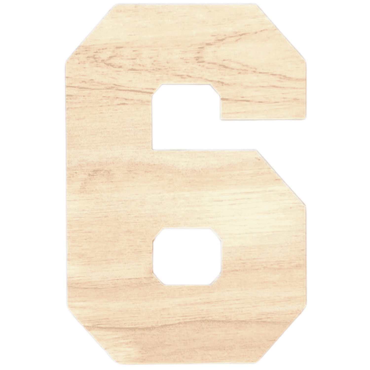 Krafty Supply - 2" Tall Birch Number 6 | 1/4" Birch Plywood ...
